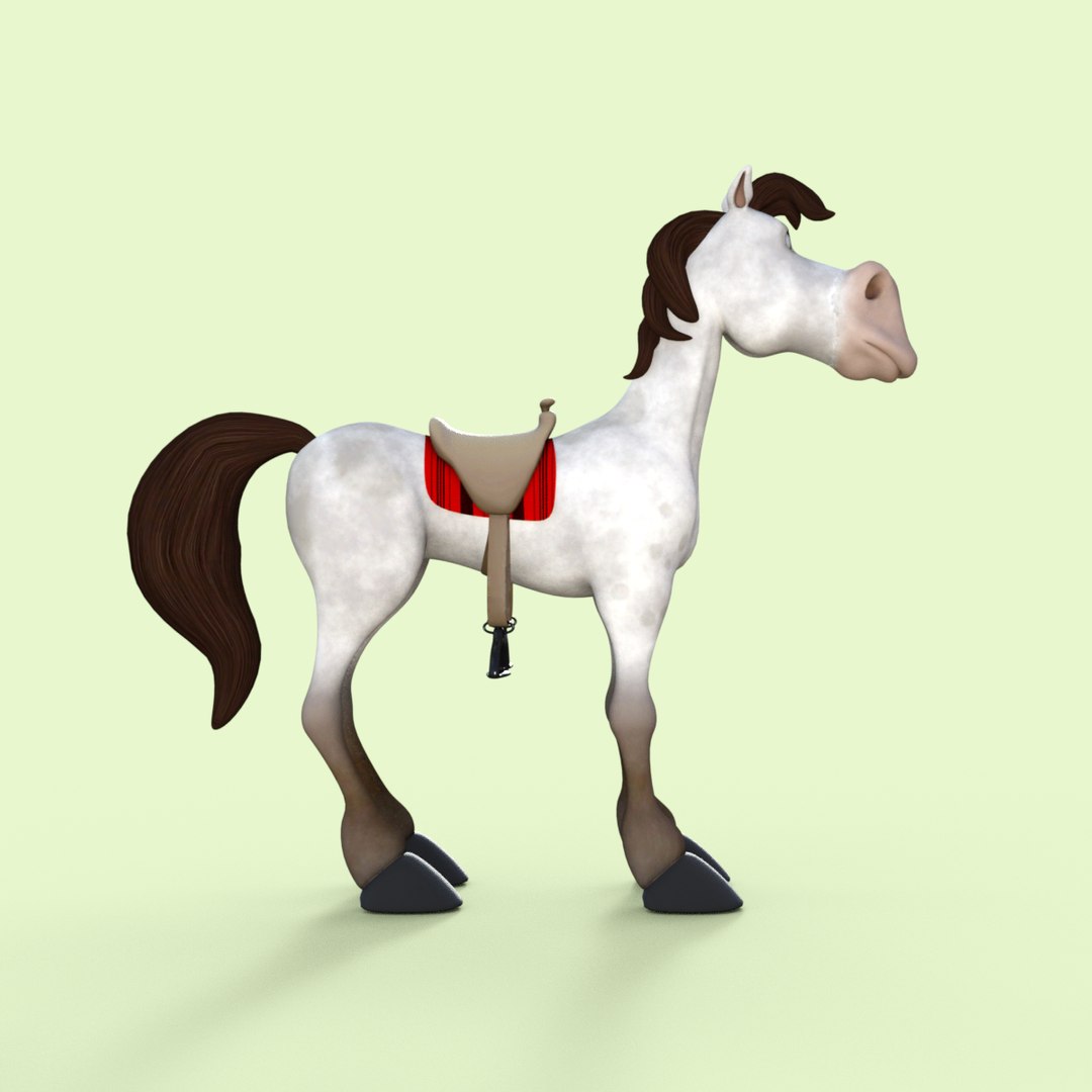 3D Model Cartoon Horse Rigged - TurboSquid 2019666
