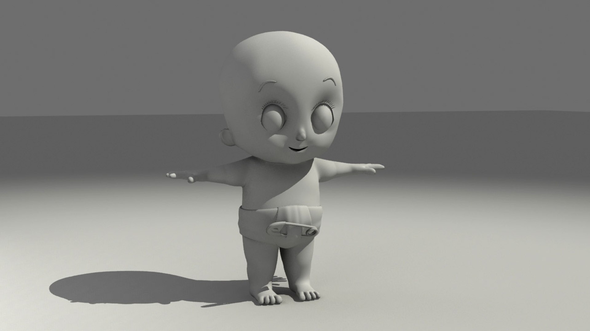 Baby Cartoon Character 3d Model