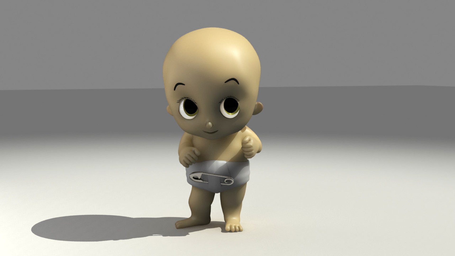 Baby Cartoon Character 3d Model