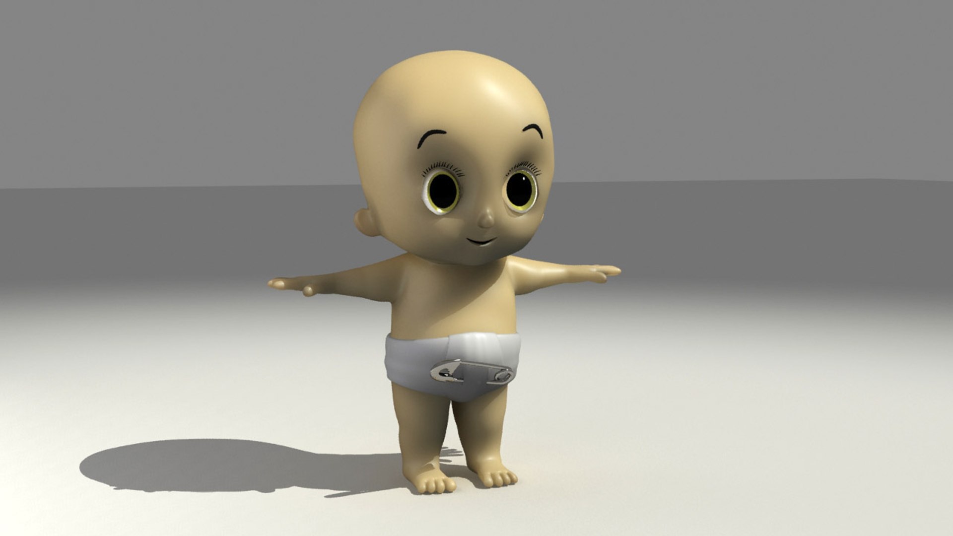 Baby Cartoon Character 3d Model