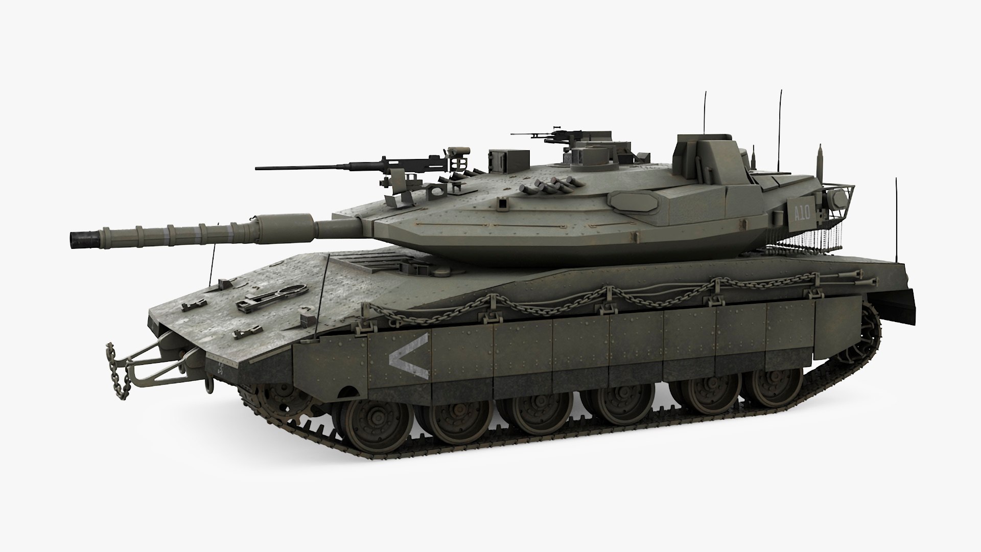 3D Dirty Israeli Tank Merkava 5 Olive - TurboSquid 2290778