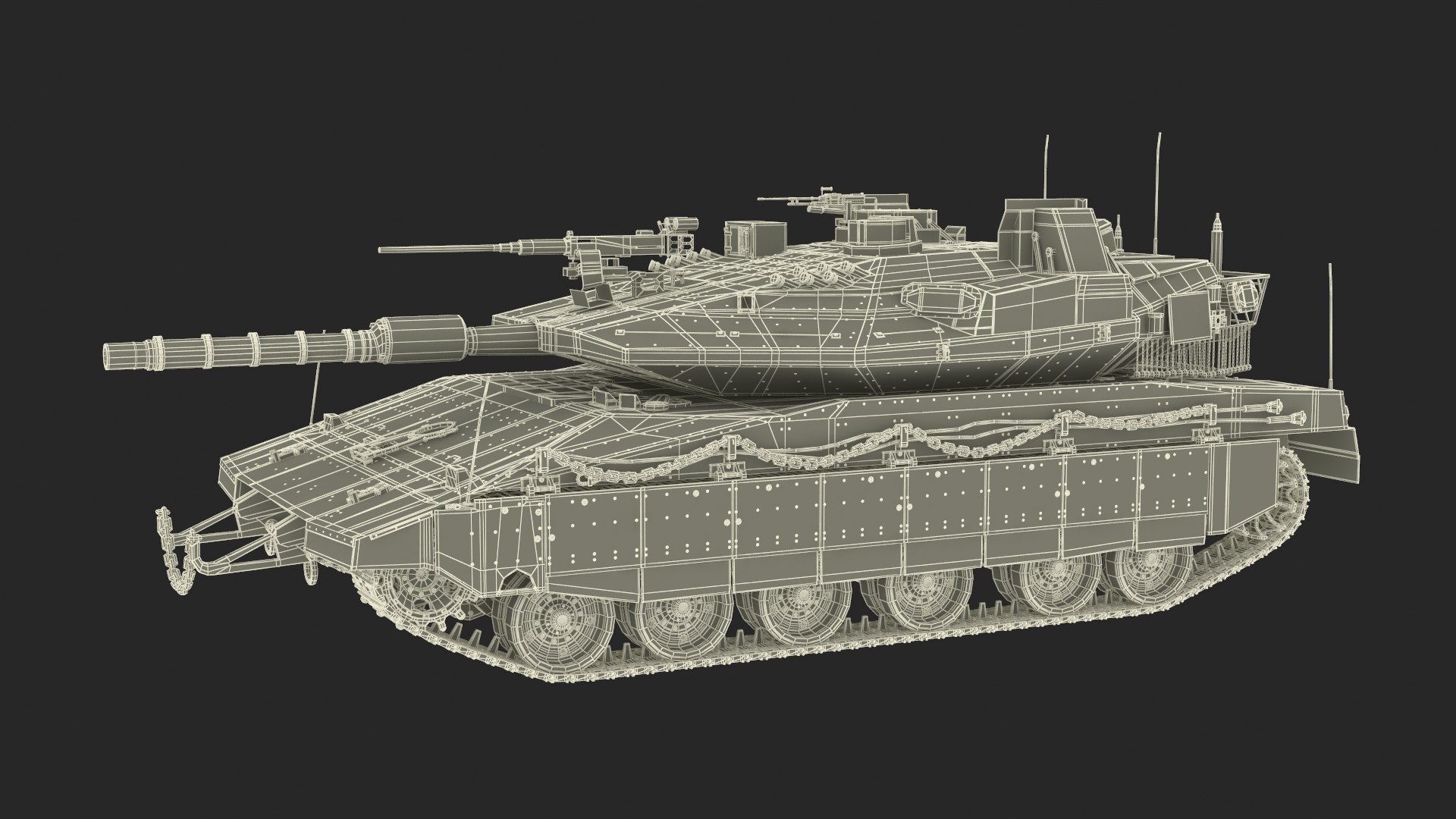 3D Dirty Israeli Tank Merkava 5 Olive - TurboSquid 2290778