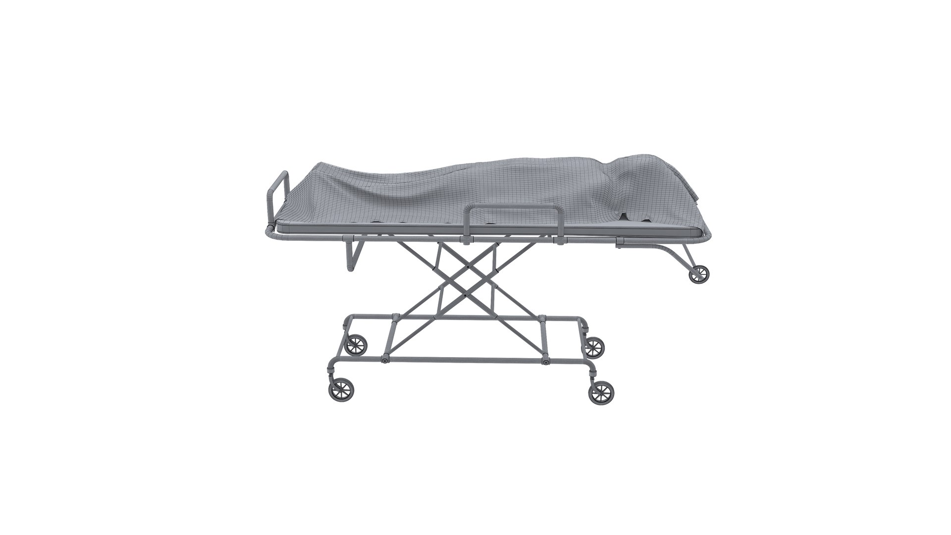 3D Morgue Gurney With Man Corpse And Tray - TurboSquid 2235761