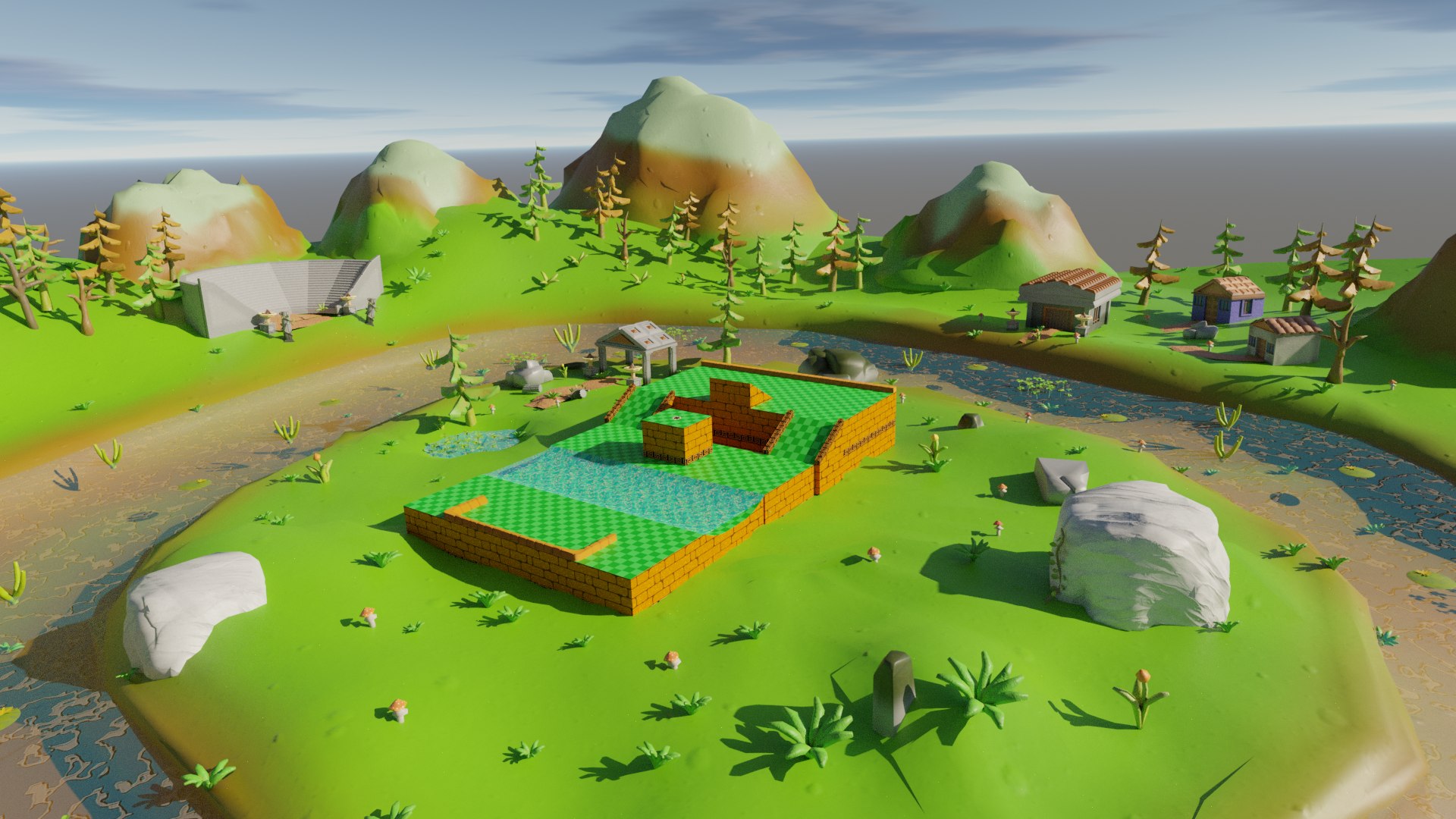 Low Poly Golf Assets Model - TurboSquid 1986446