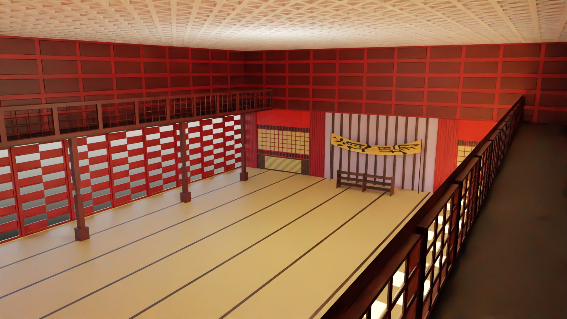 3D Dojo Fighting Hall - TurboSquid 2157971