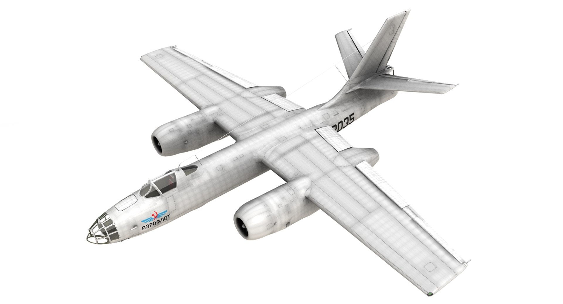 3D model ilyushin il-28 beagle aeroflot - TurboSquid 1175086