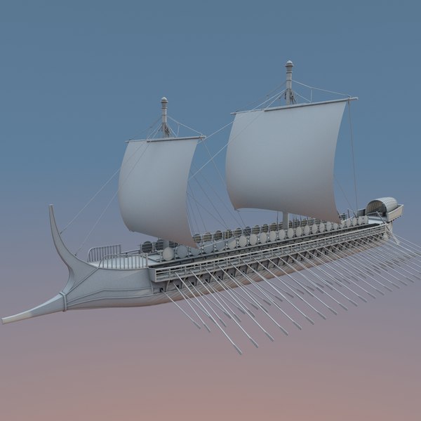 greek warship trireme 3d model