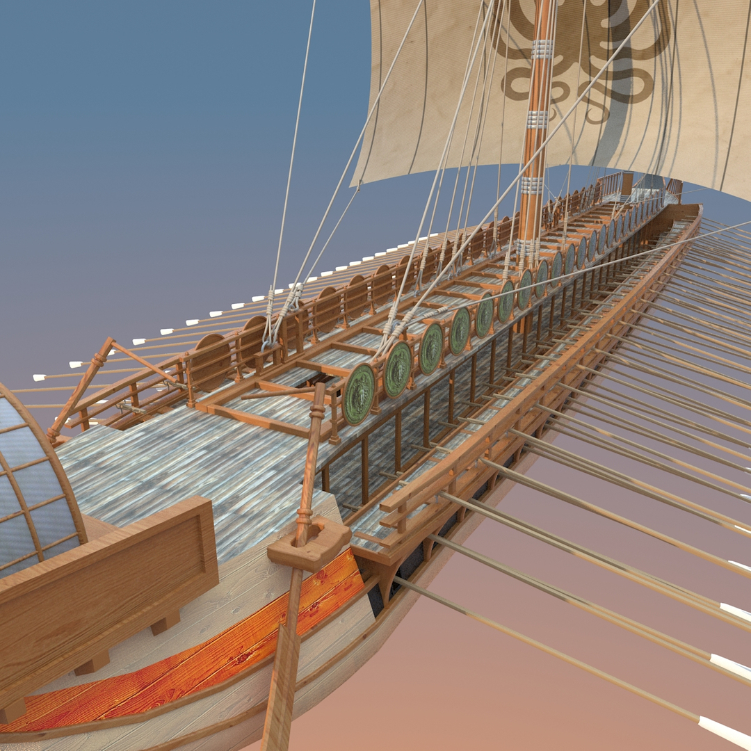 greek warship trireme 3d model