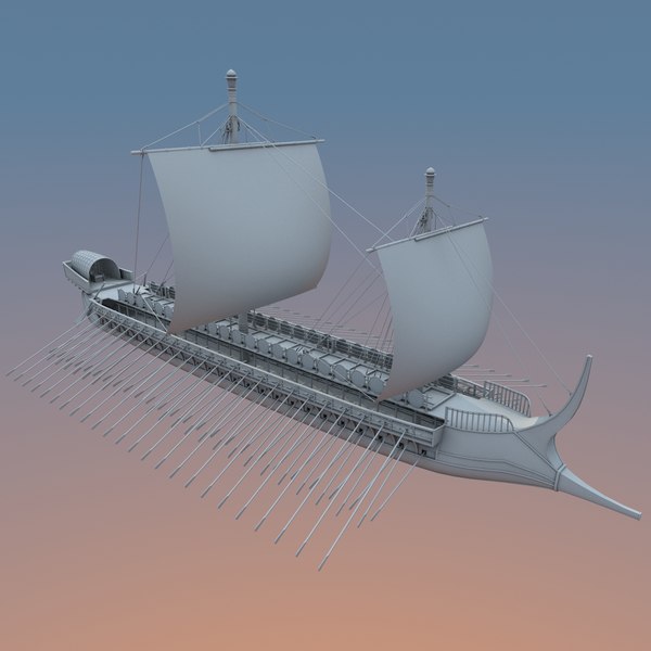 greek warship trireme 3d model