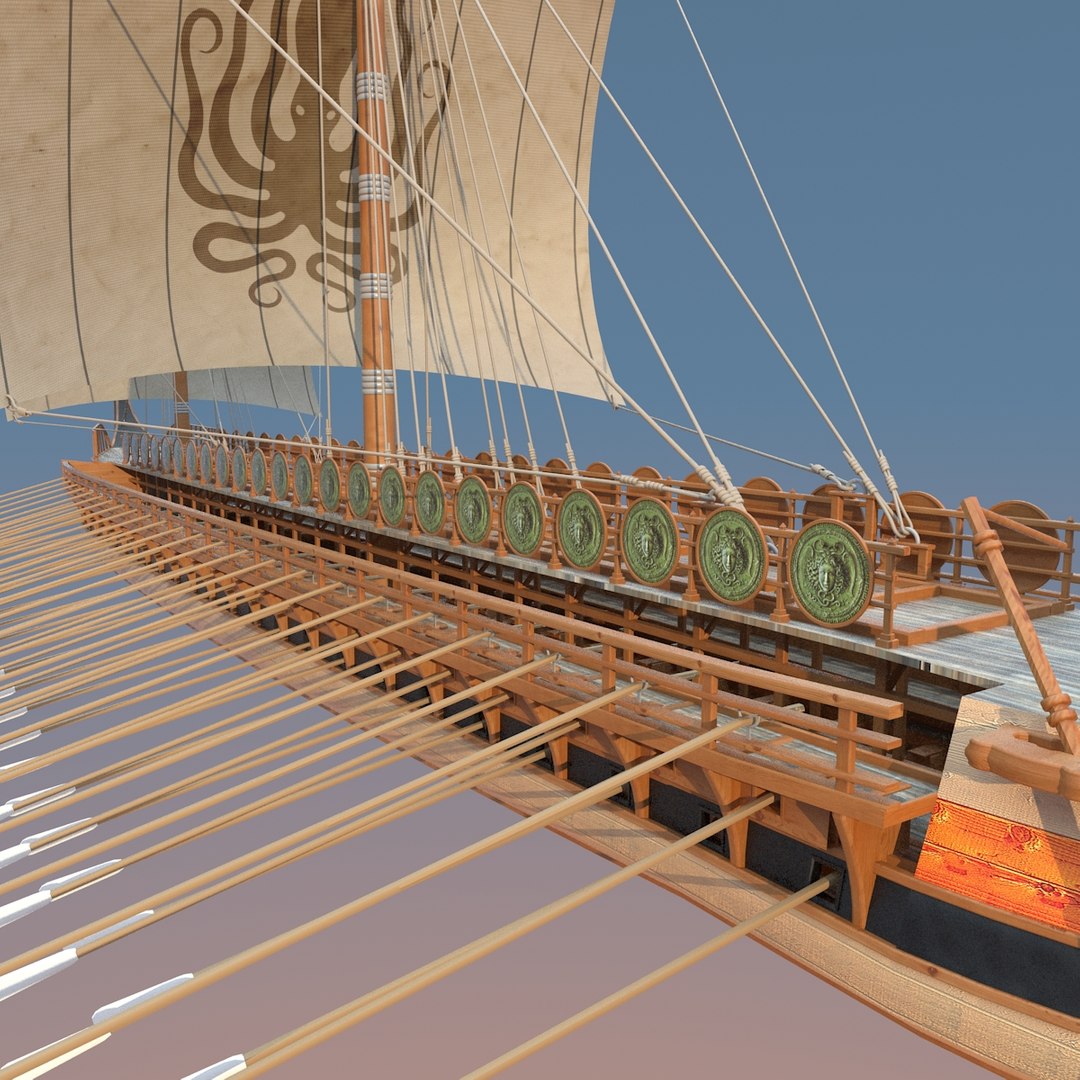 Greek Warship Trireme 3d Model