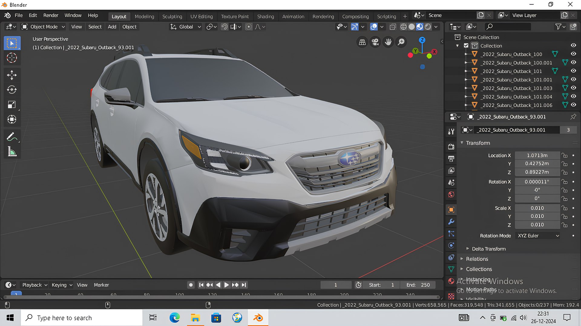 3D 2022 Subaru Outback Low Poly - TurboSquid 2330469