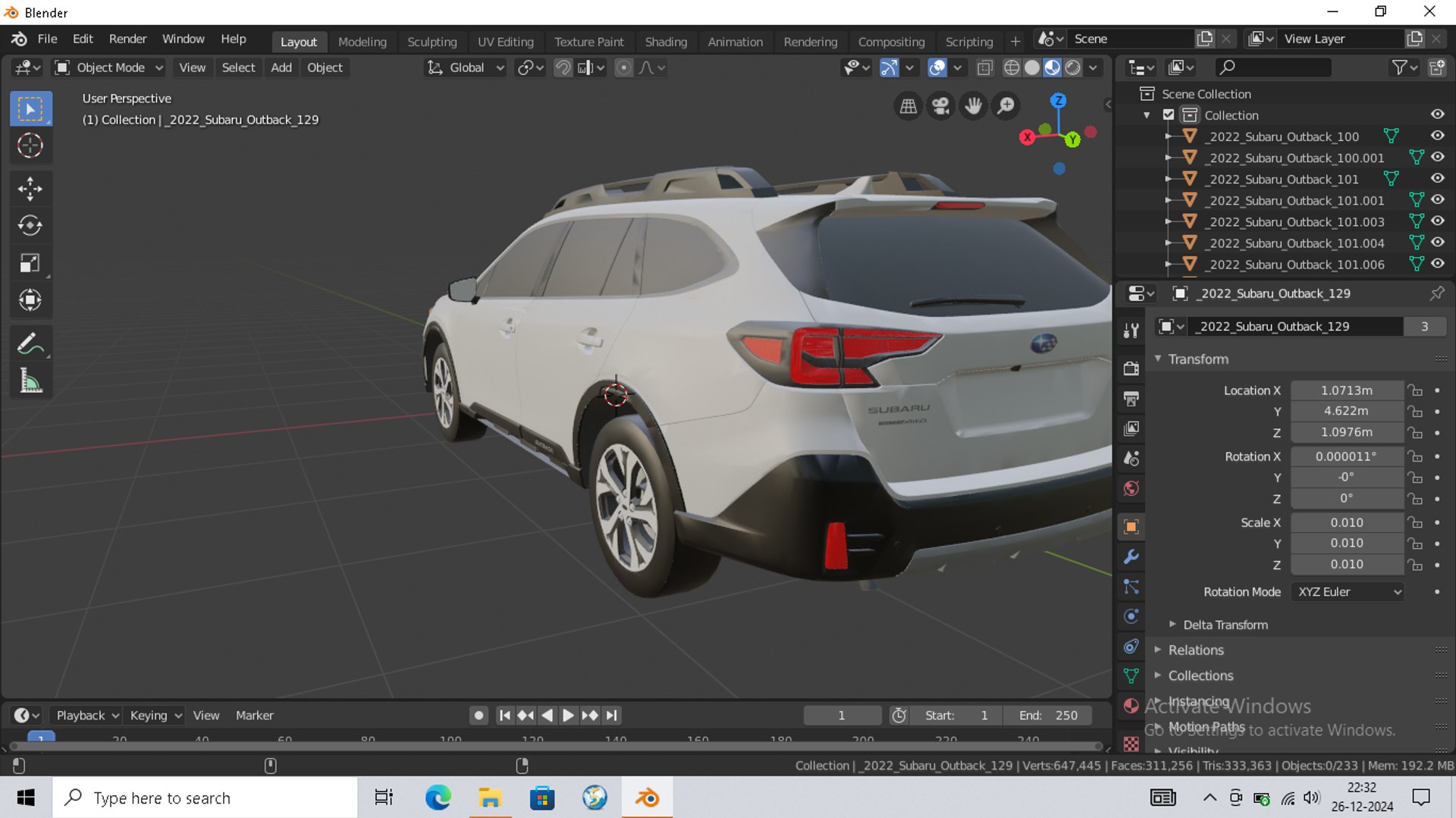 3D 2022 Subaru Outback Low Poly - TurboSquid 2330469
