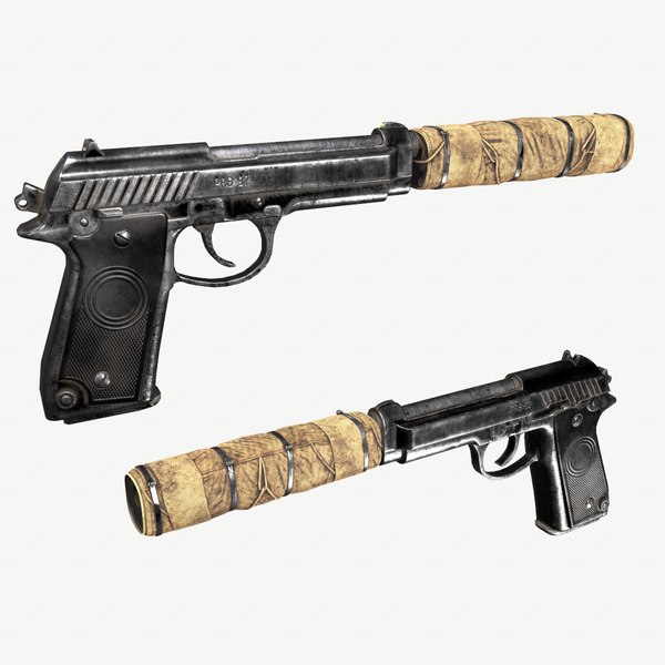 modelo 3d Pistola PRB92 CON SUPRESOR Low-poly - TurboSquid 1678206