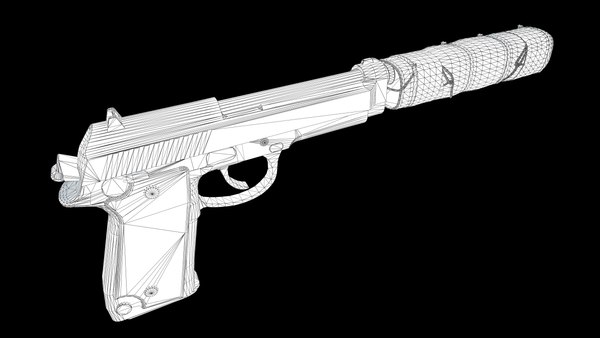 modelo 3d Pistola PRB92 CON SUPRESOR Low-poly - TurboSquid 1678206