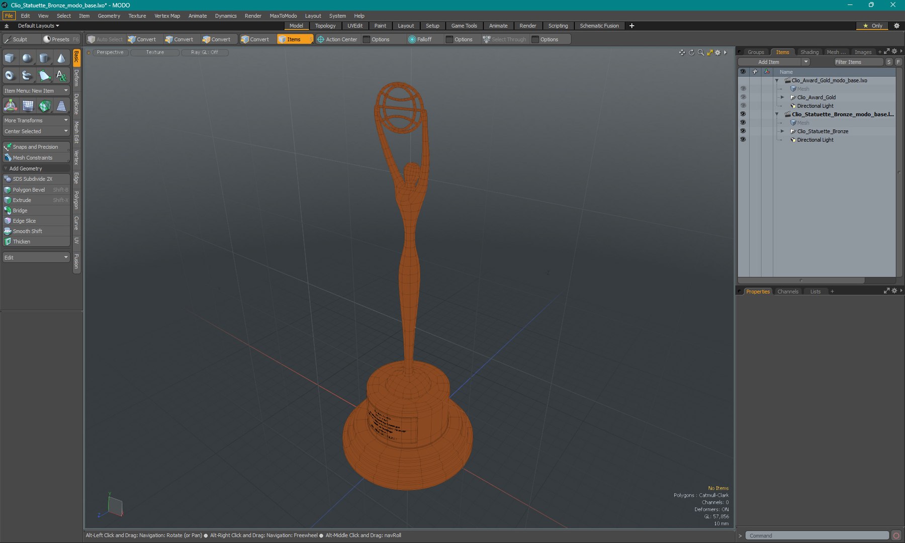 Clio Statuette Bronze 3D Model - TurboSquid 2349696