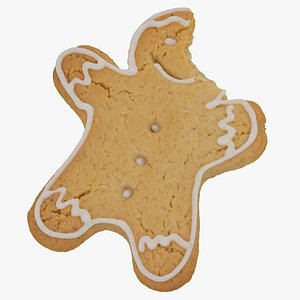 3D Gingerbread Man Cookie 01 Bitten - TurboSquid 2052799