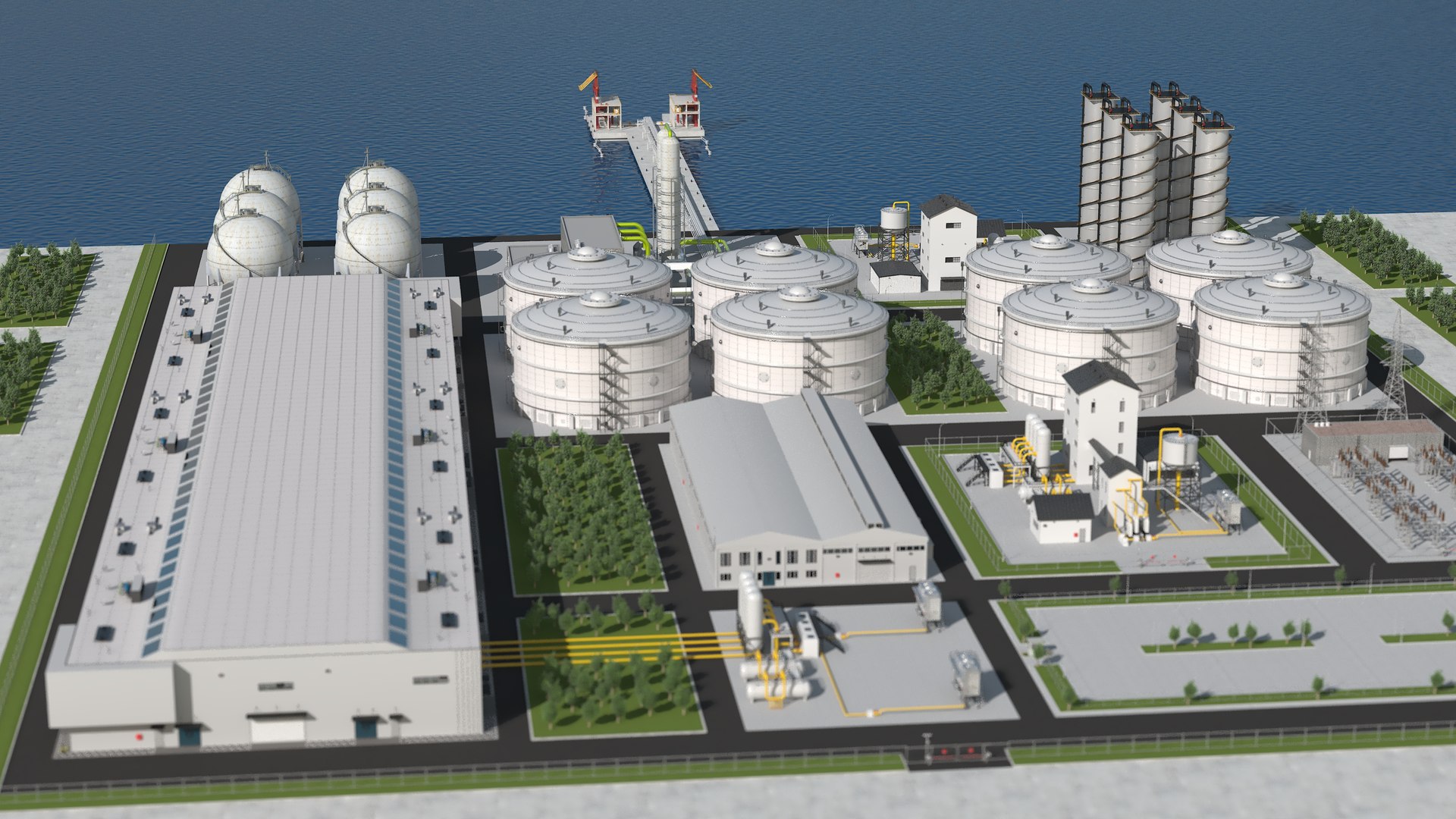 3D LNG Port - TurboSquid 2330436