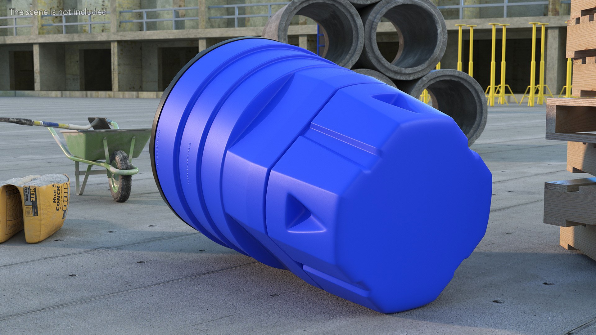 3D Blue Plastic Barrel With Lid - TurboSquid 2220730