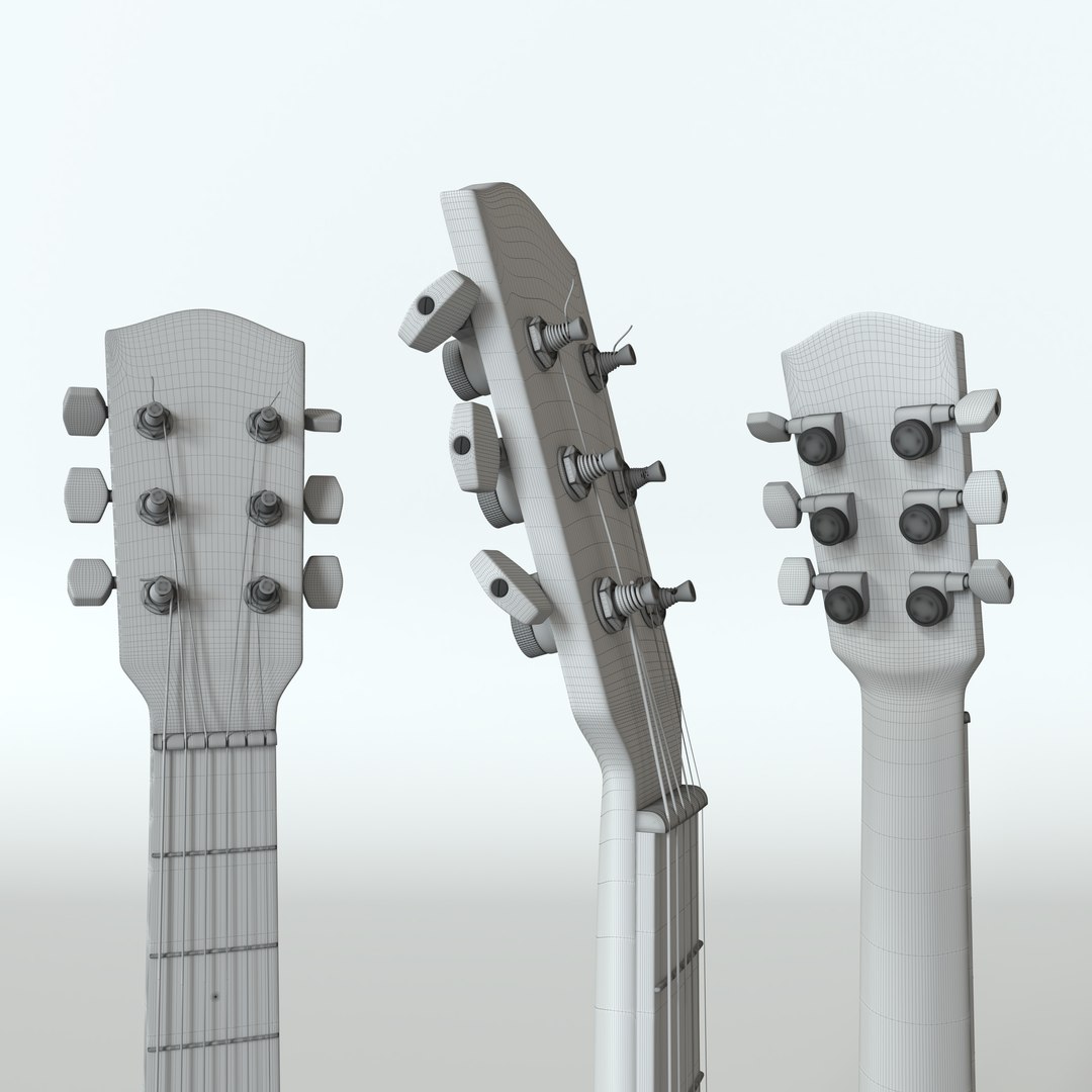 Acoustic Guitar Fender Model - TurboSquid 1283995