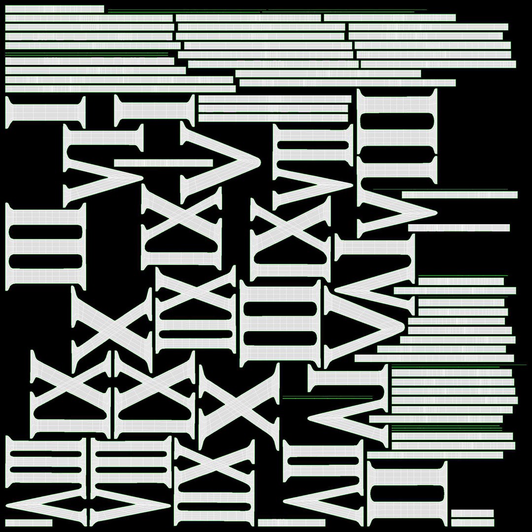 Roman Numbers Gold Metal Plastic Model - TurboSquid 1920615