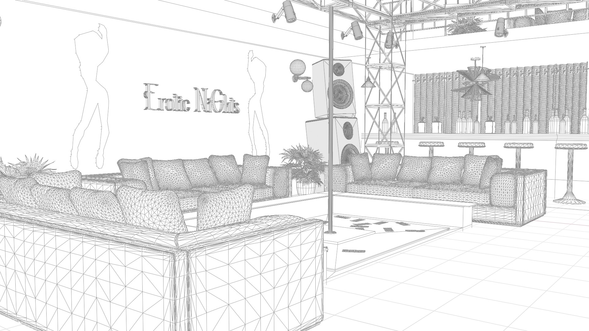 3D Strip Club Private Lounge And Bar Inside Interior - TurboSquid 2223204