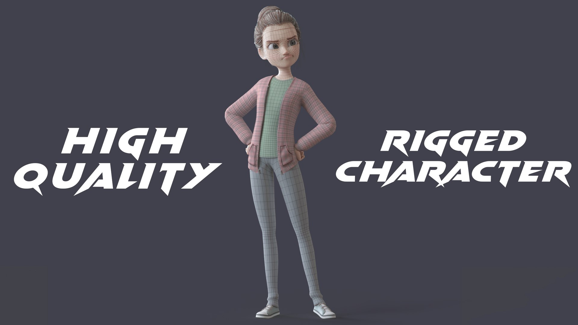 Cartoon Teen Girl - College Student 3D Model - TurboSquid 2002221