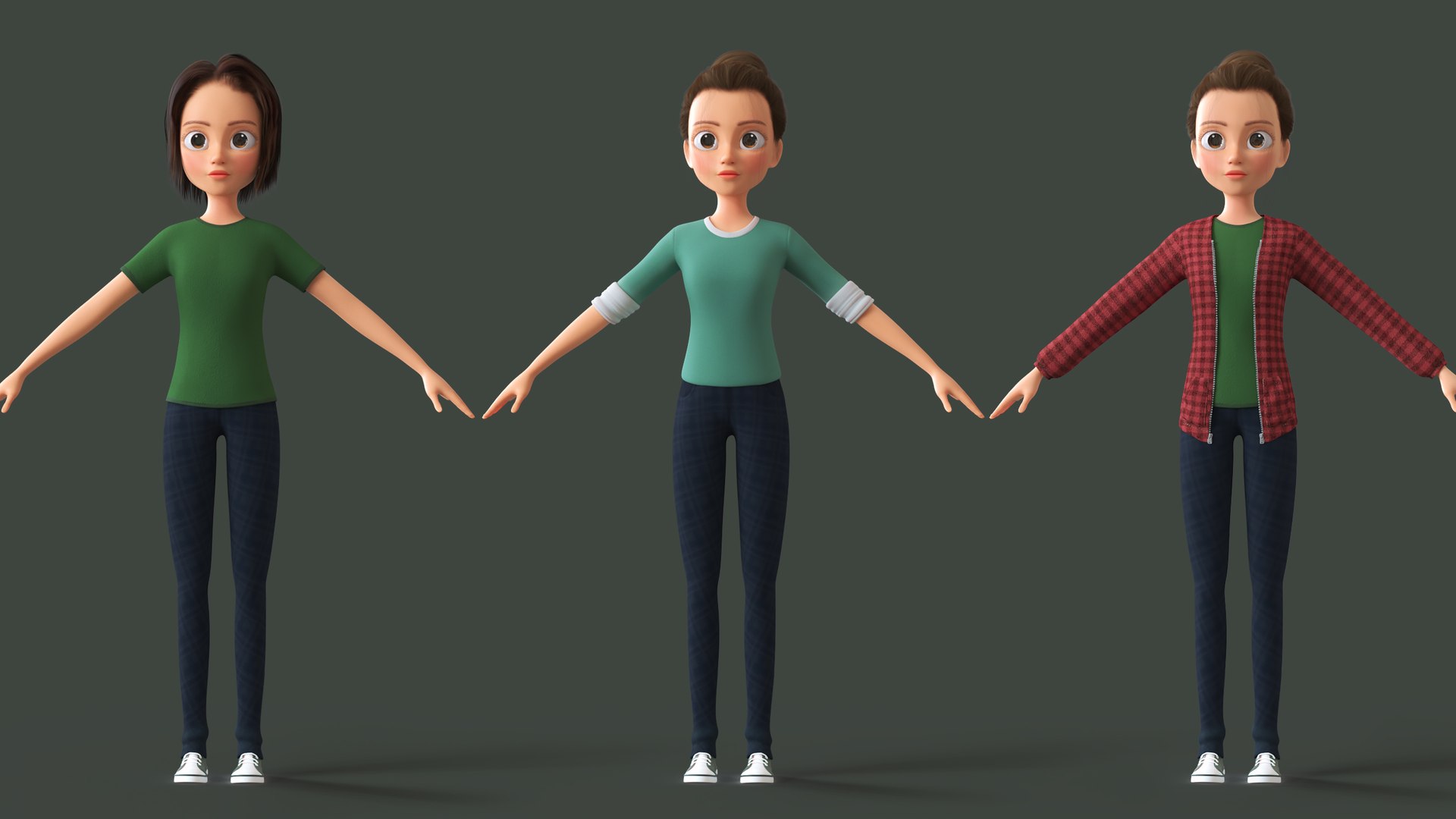Cartoon Teen Girl - College Student 3D Model - TurboSquid 2002221