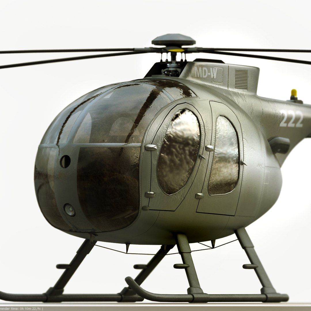 500 Helicopter 3d Model