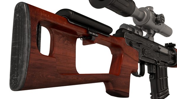 modelo 3d Fusil de francotirador ruso semiautomático SVD - TurboSquid 2376315