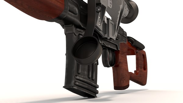 modelo 3d Fusil de francotirador ruso semiautomático SVD - TurboSquid 2376315