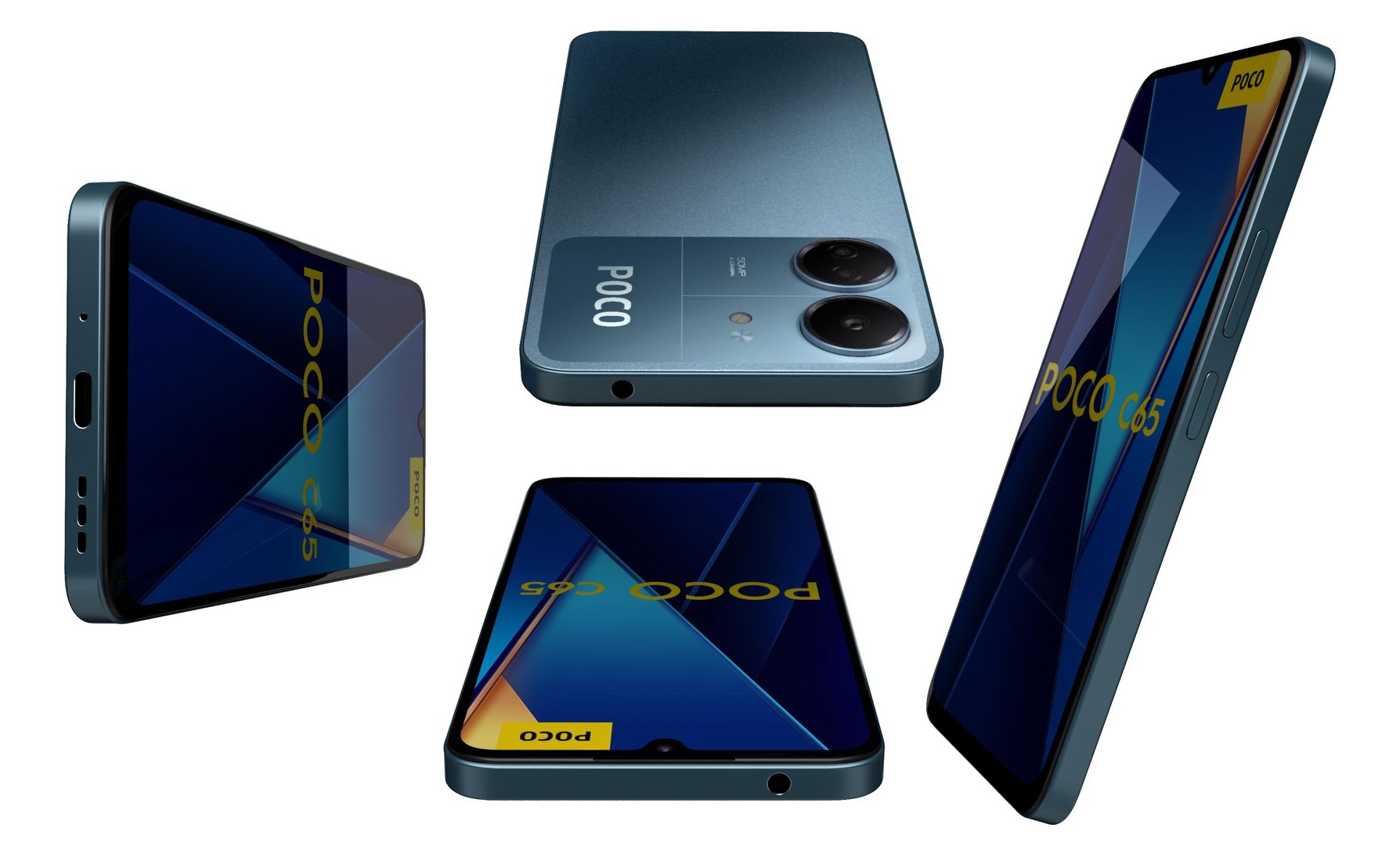 3D Model Xiaomi Poco C65 Blue - TurboSquid 2152077