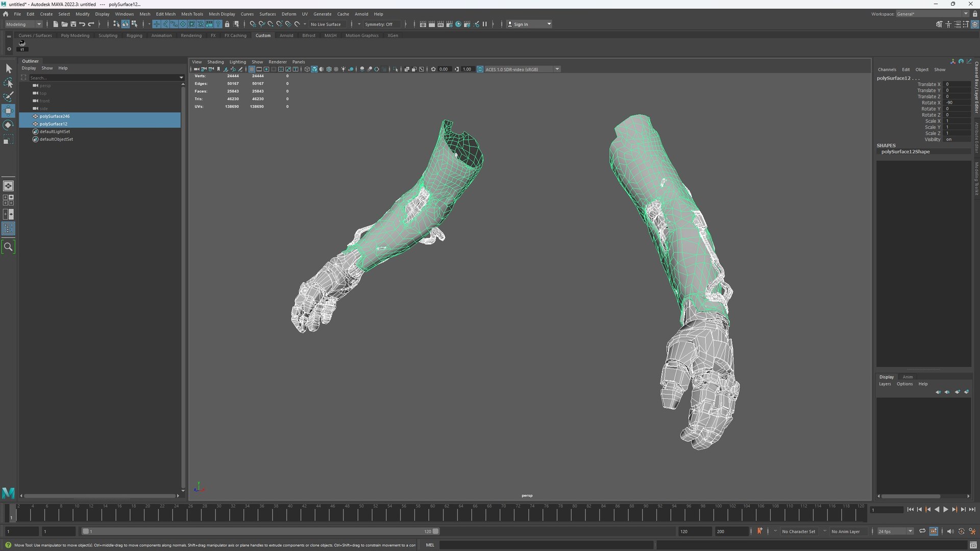 3D Model Bio-Mechanical Cyborg Arms Realistic Cybernetic Prosthetic PBR ...