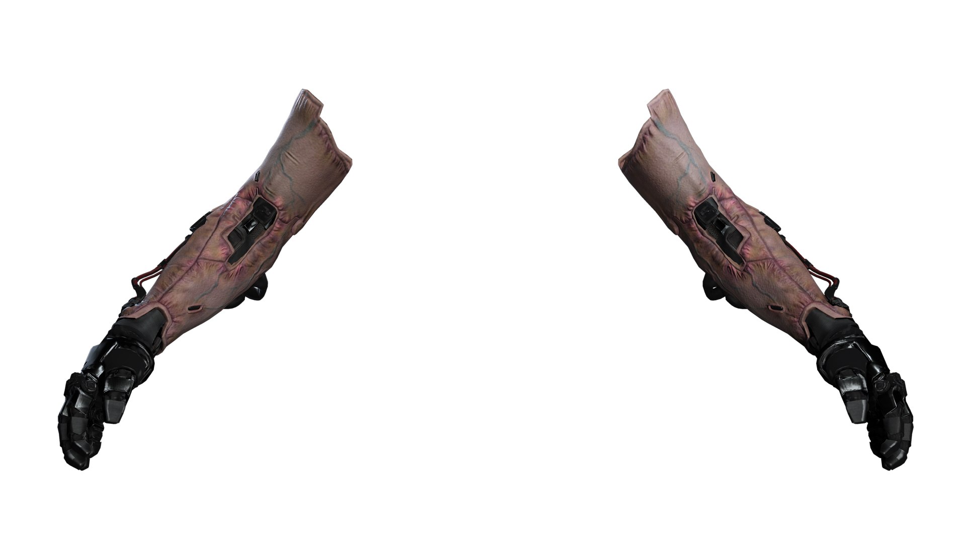 3D Model Bio-Mechanical Cyborg Arms Realistic Cybernetic Prosthetic PBR ...