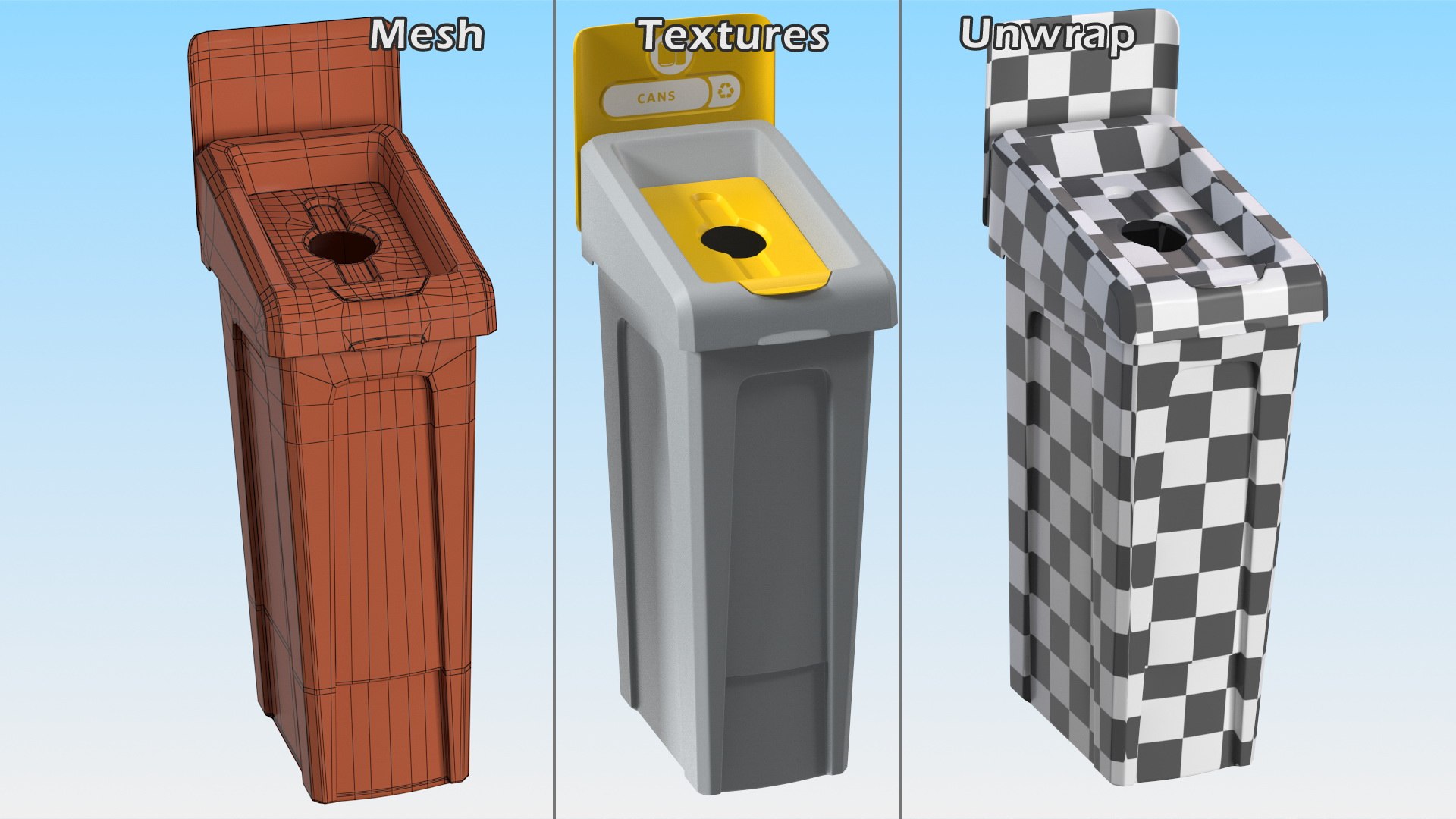 Plastic Recycling Bin For Cans 3D Model - TurboSquid 1807740