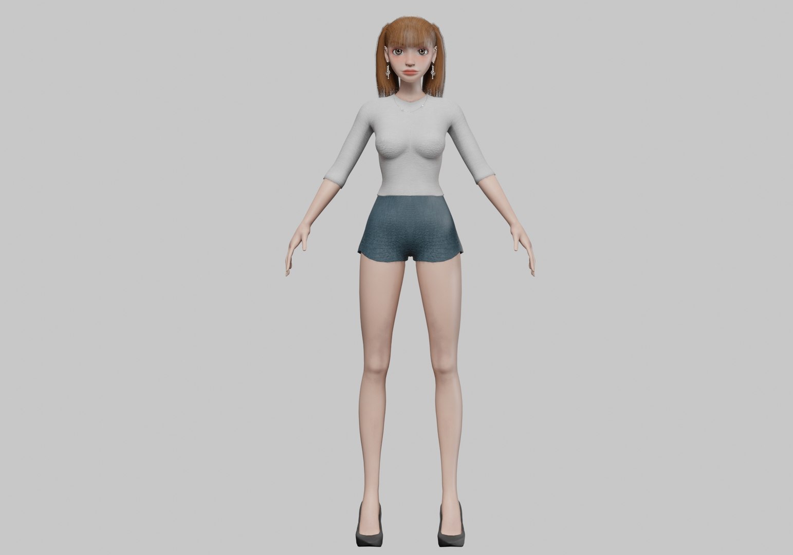 3D Model Cartoon Basic Girl V22956 - TurboSquid 2264595