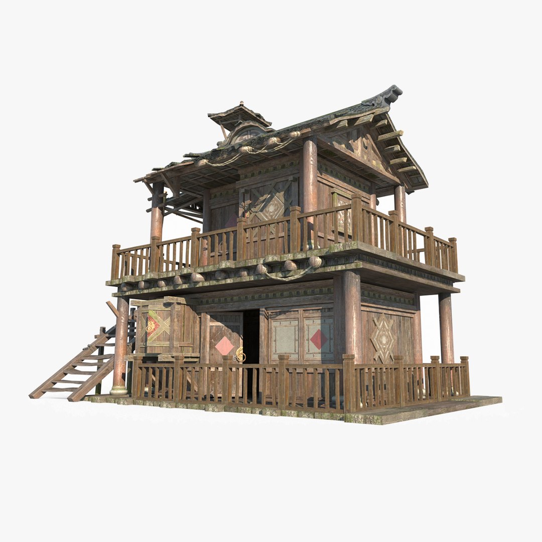 Two Story Guest Rooms In Ancient Asian Architecture 3D - TurboSquid 2056421