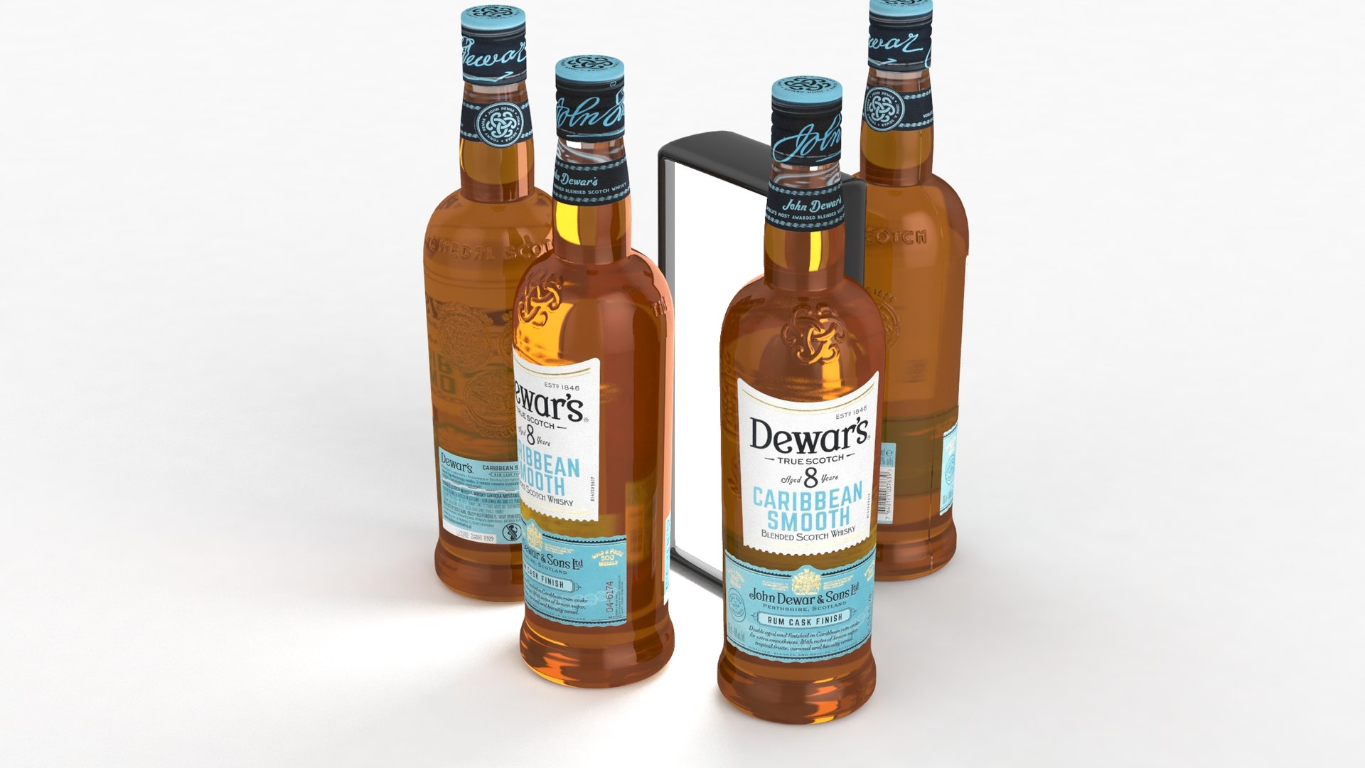 3D Alcohol Bottle Dewars Blended Scotch Whisky Caribbean Smooth 700ml ...