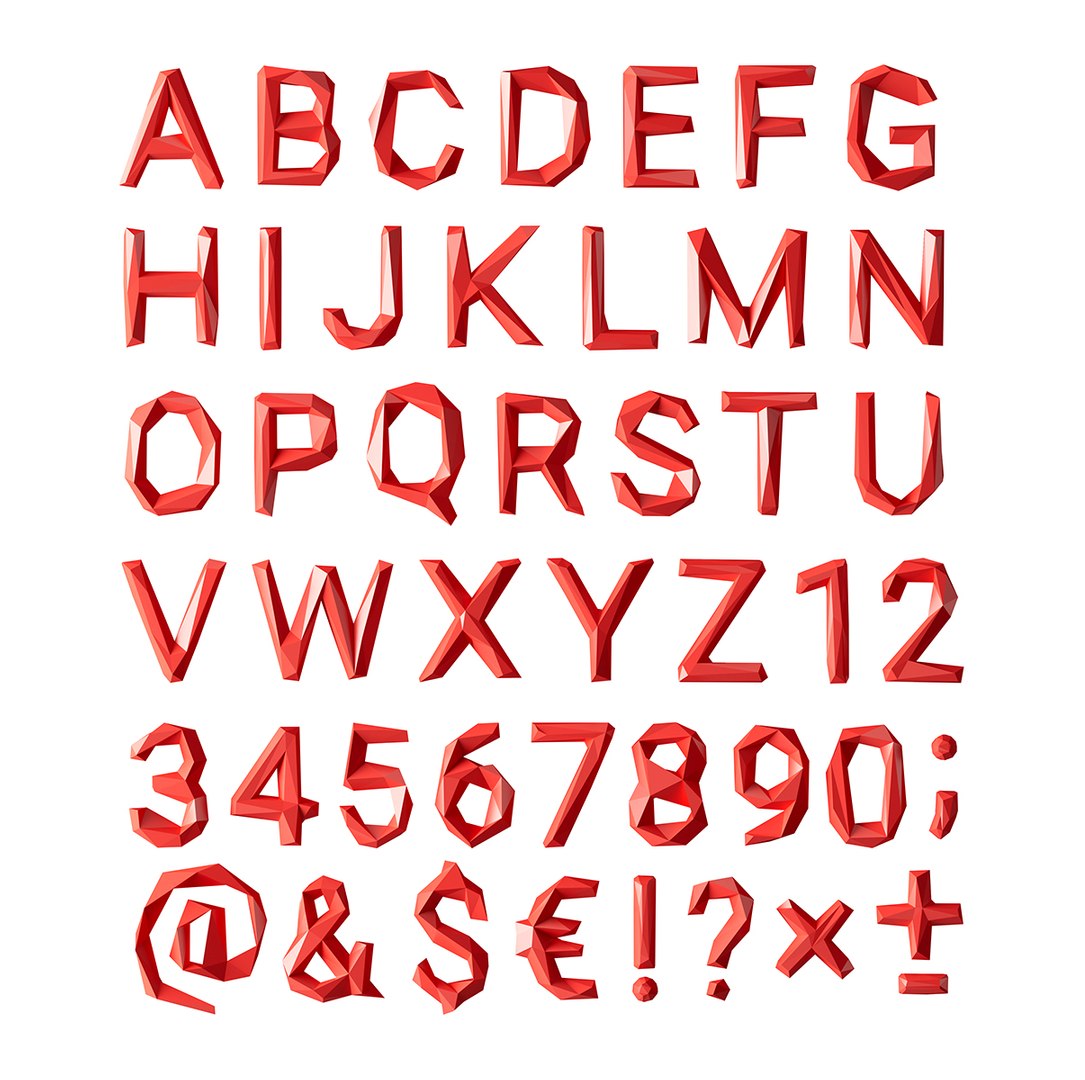 3d Letters in Low Poly Style 3D model - TurboSquid 2157830