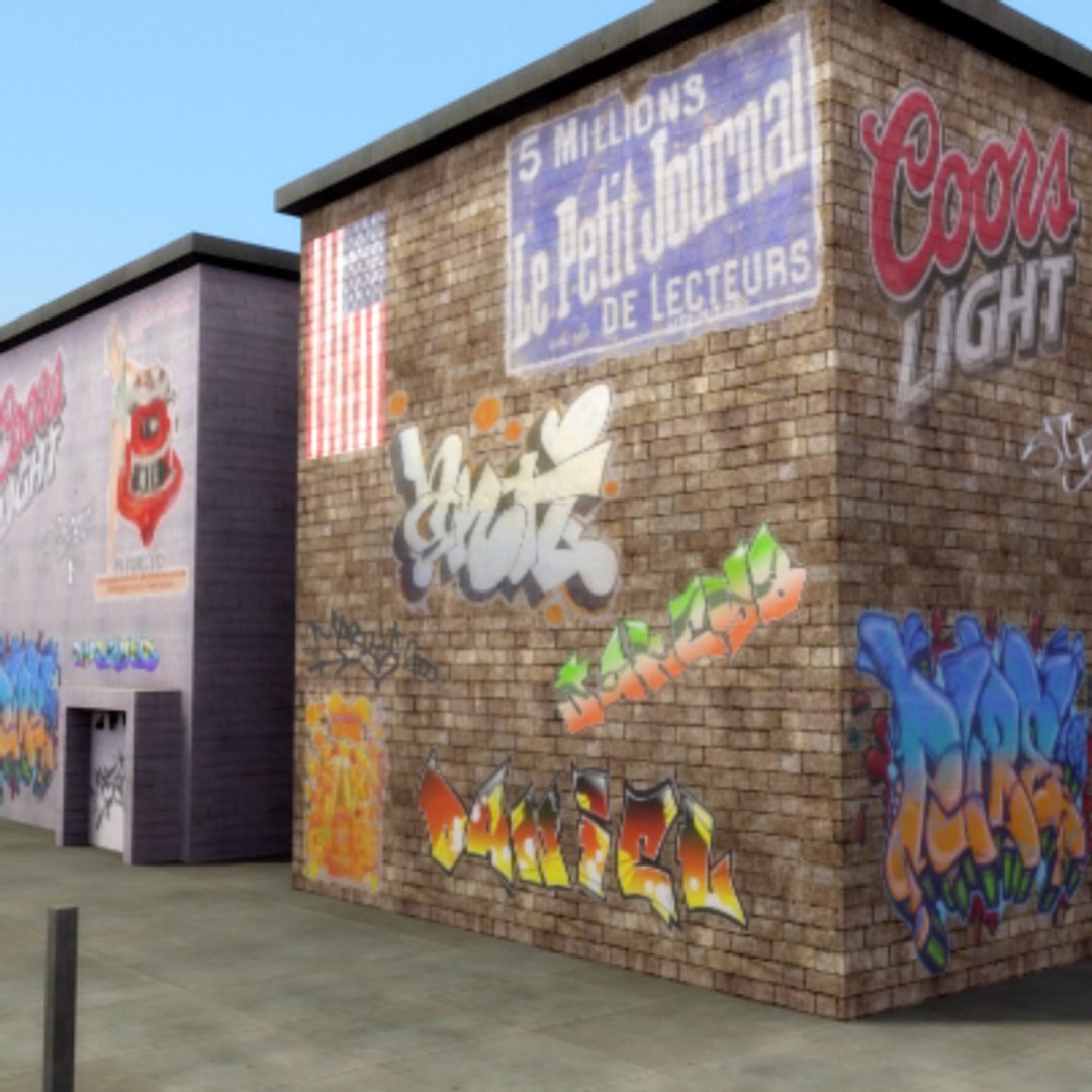 graffiti wall 3d model