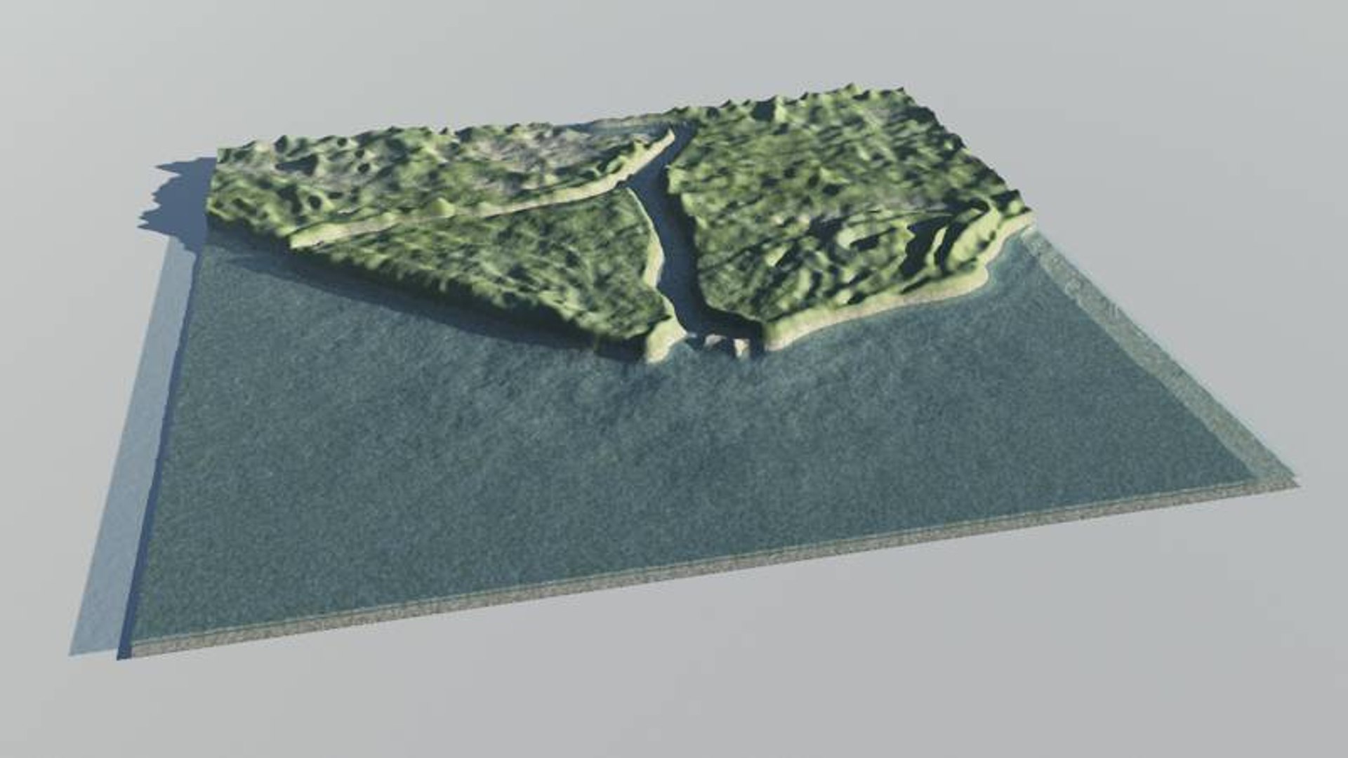 Coastal Terrain Landscape 3d Model