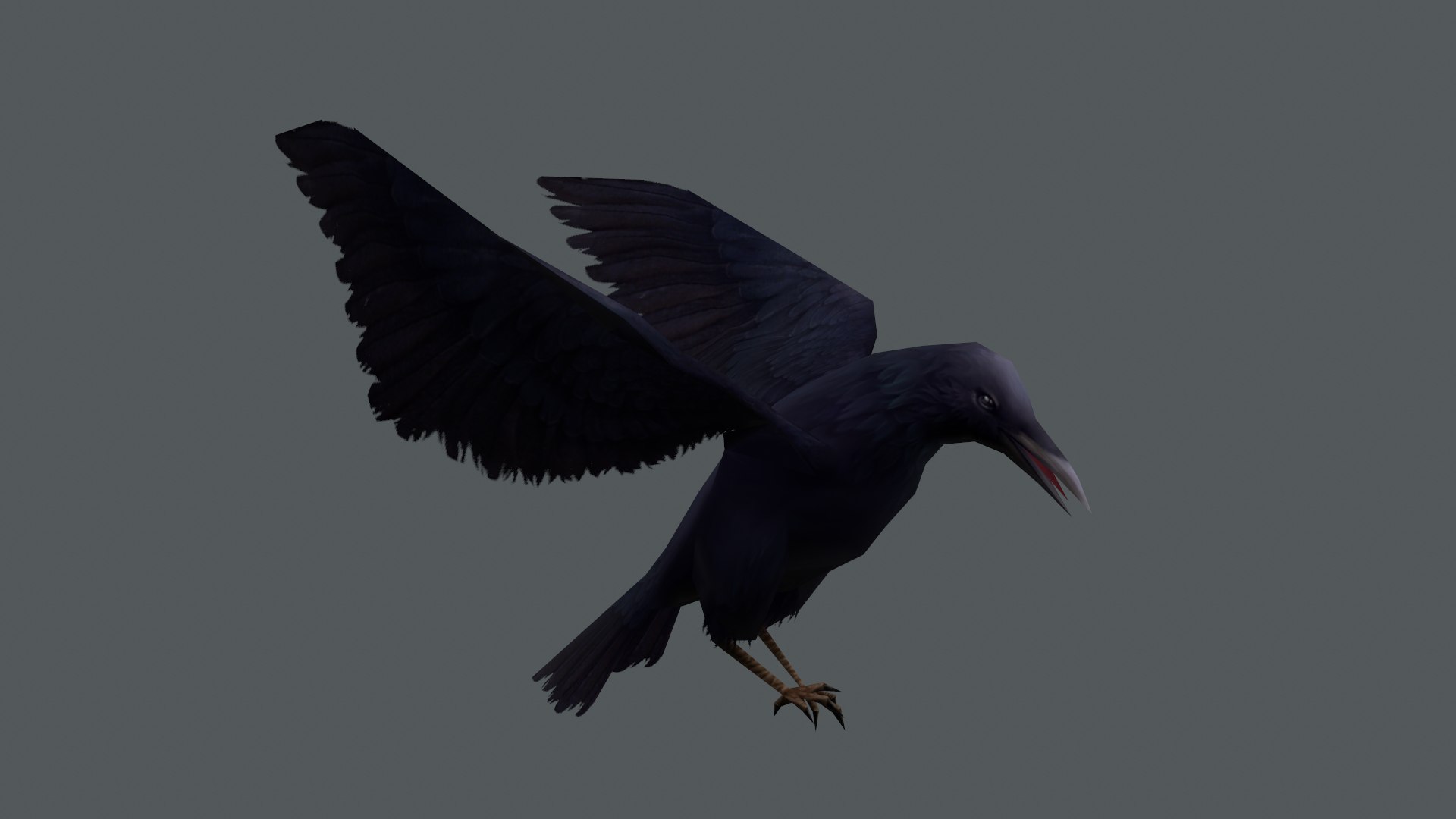 3D Model Low-poly Animated Crow - TurboSquid 2226333