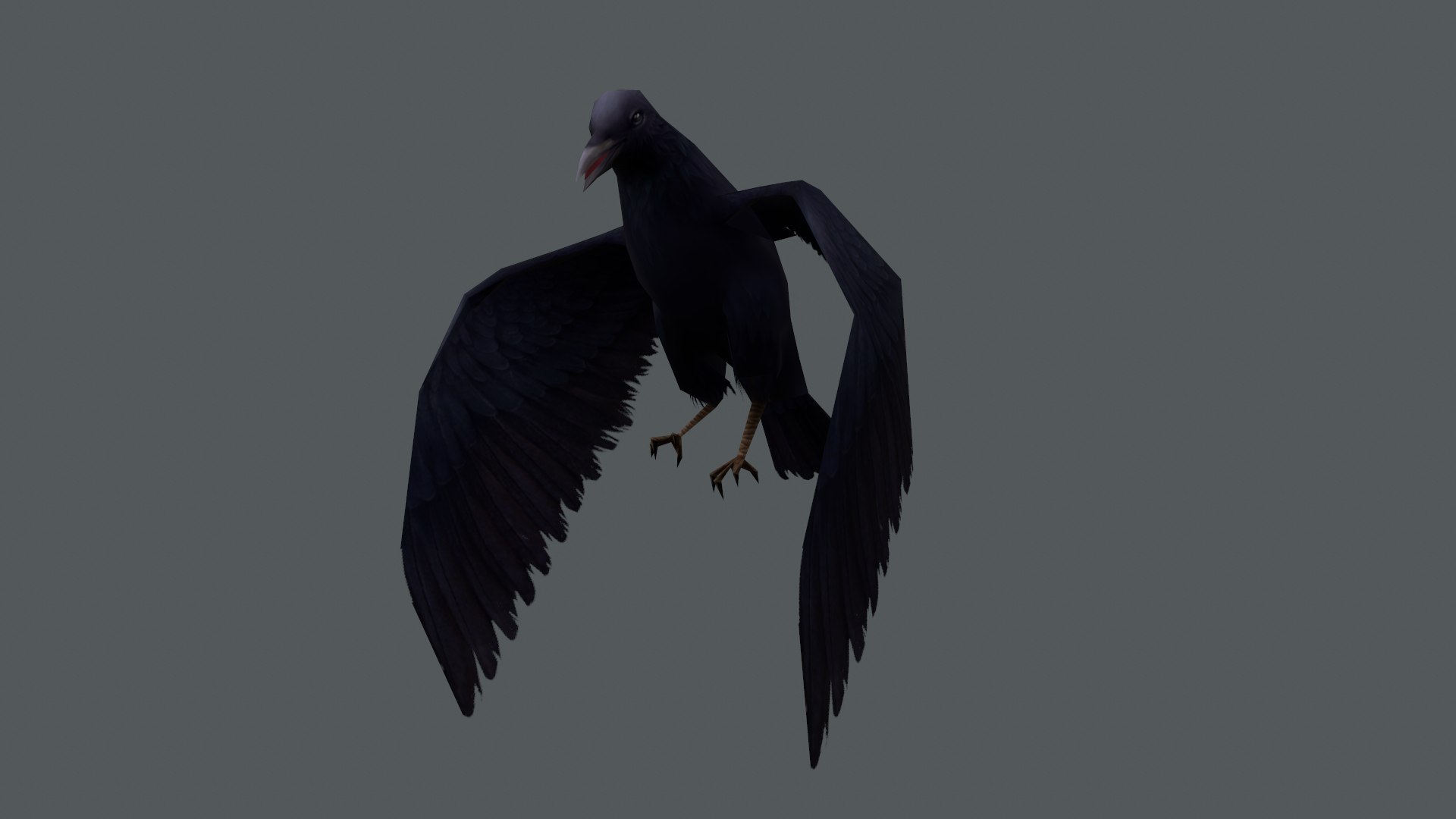 3D Model Low-poly Animated Crow - TurboSquid 2226333