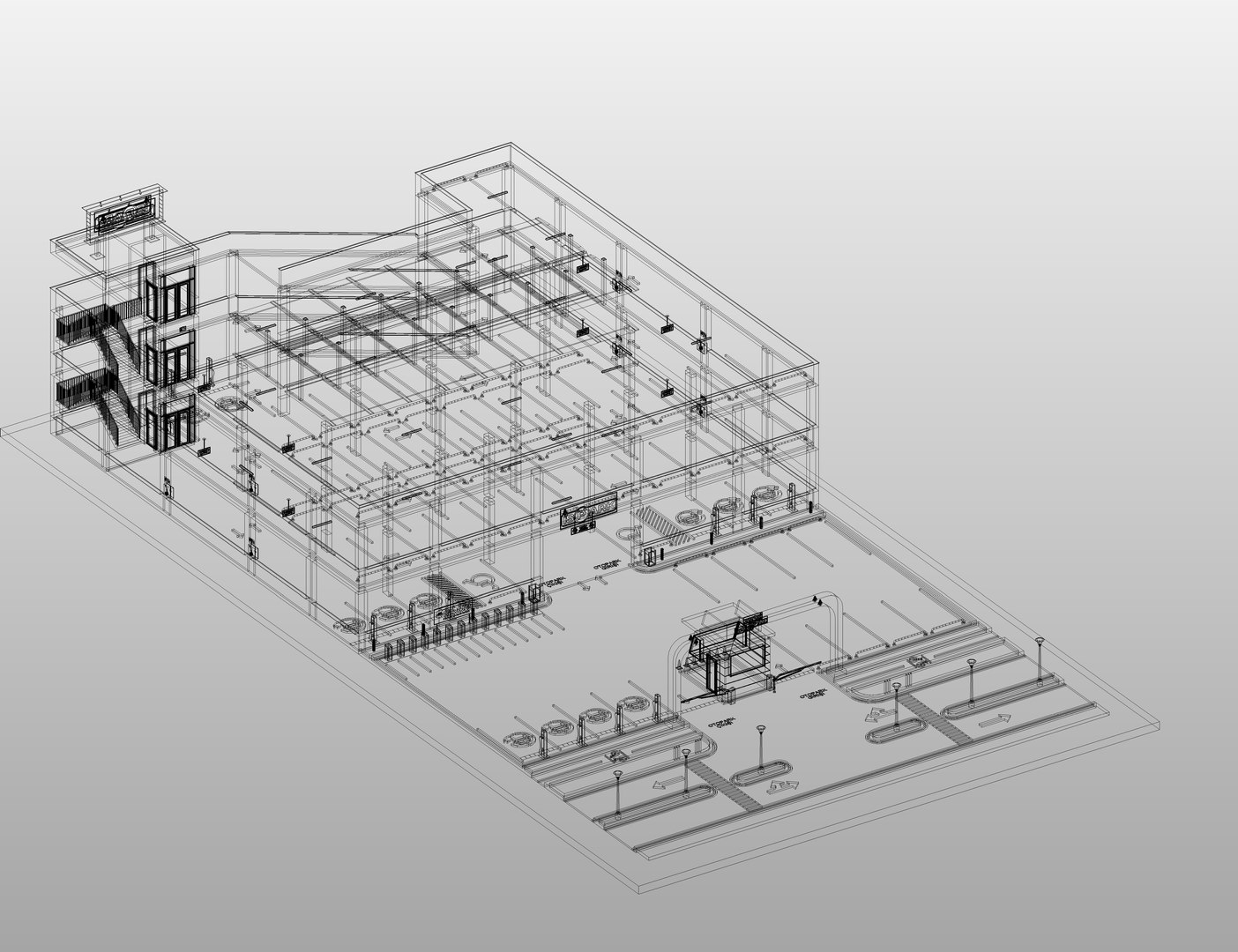 3D Model Multi-Storey Car Park - TurboSquid 2232551