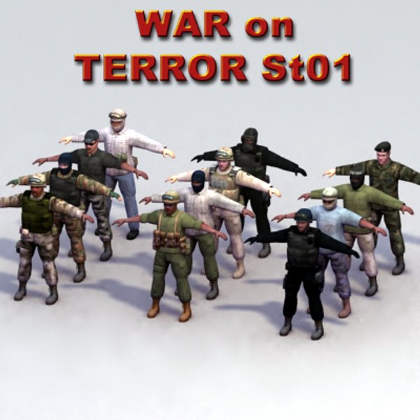 3d 12 war terror military model