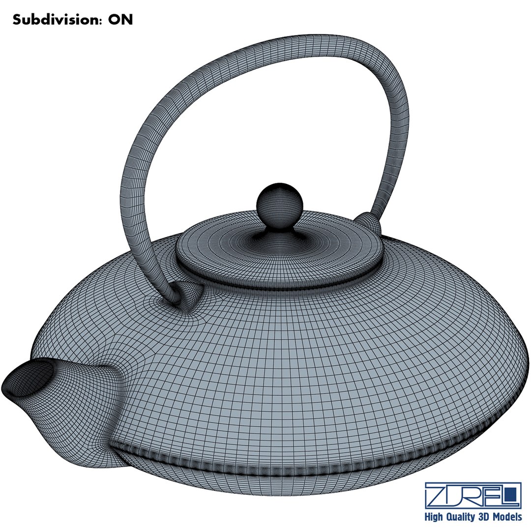 cast iron tea kettle 3d model