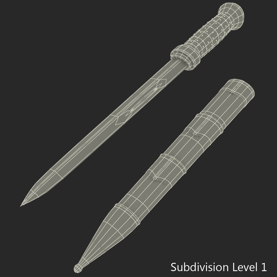 3d dirk knife set model