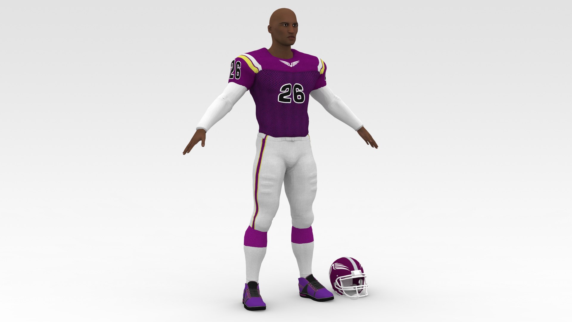 American Football Player V7 3D Model - TurboSquid 1801114
