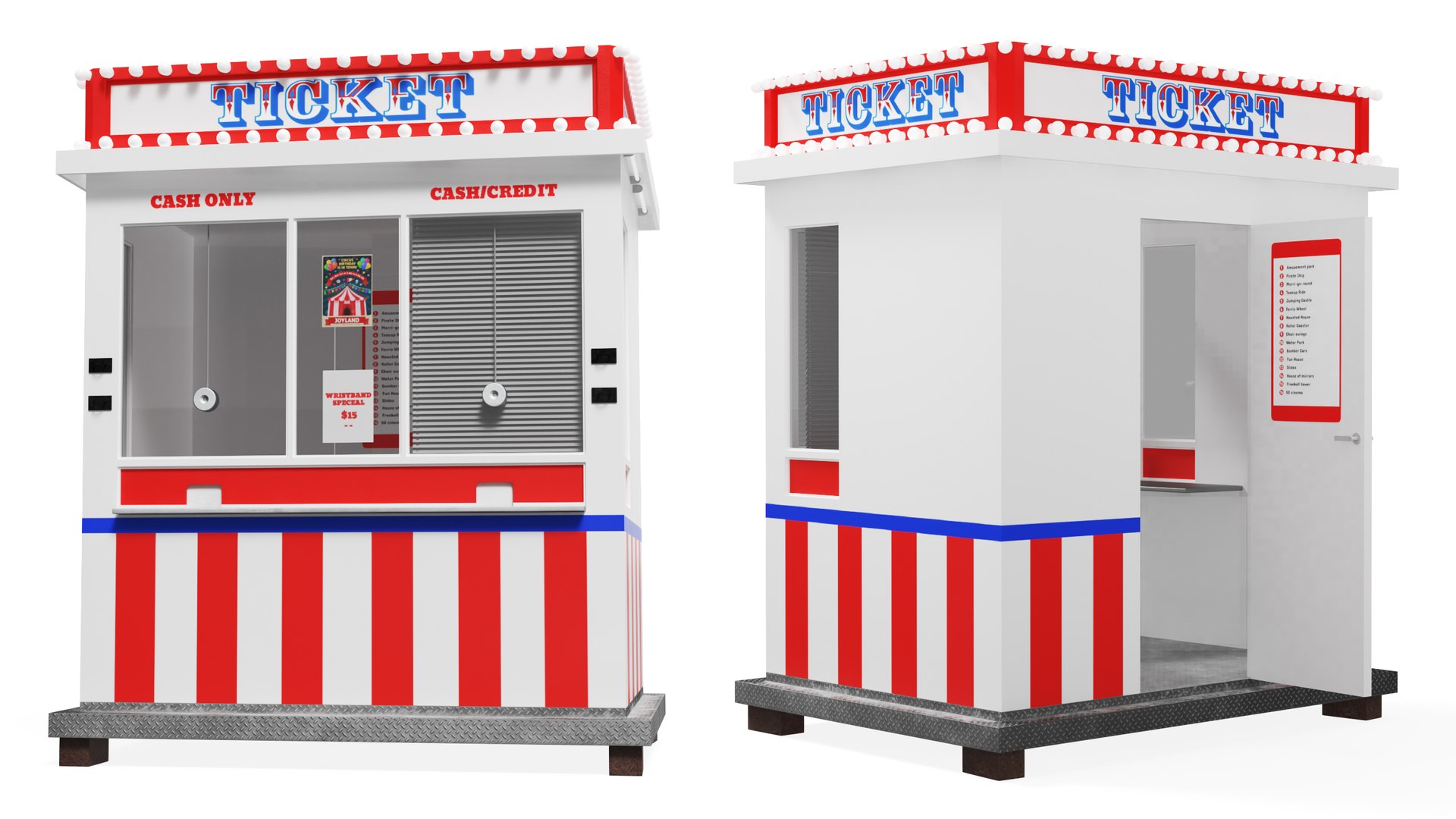 3D Ticket Booth Classic - TurboSquid 2140349