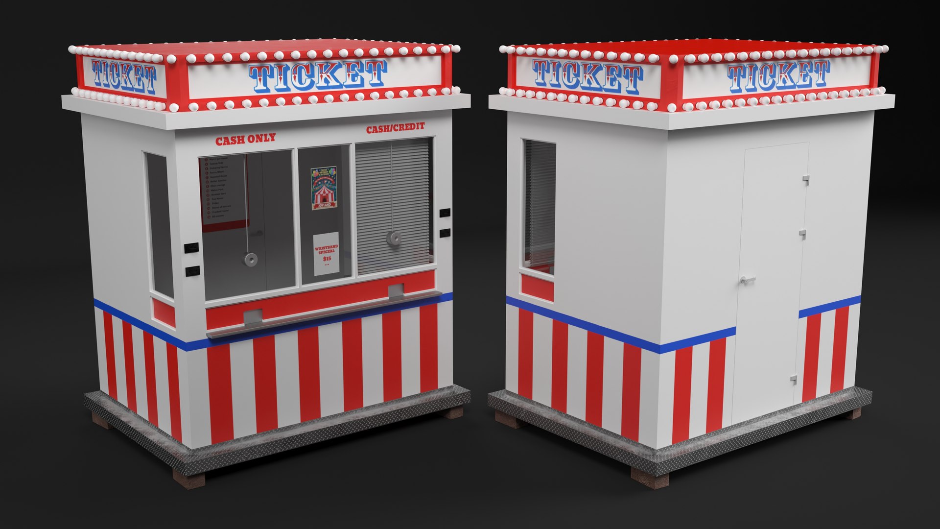 3D Ticket Booth Classic - TurboSquid 2140349
