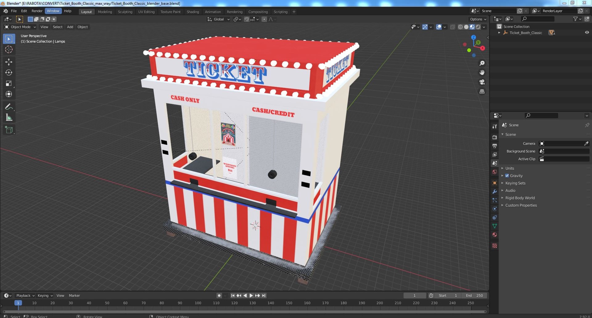 3D Ticket Booth Classic - TurboSquid 2140349